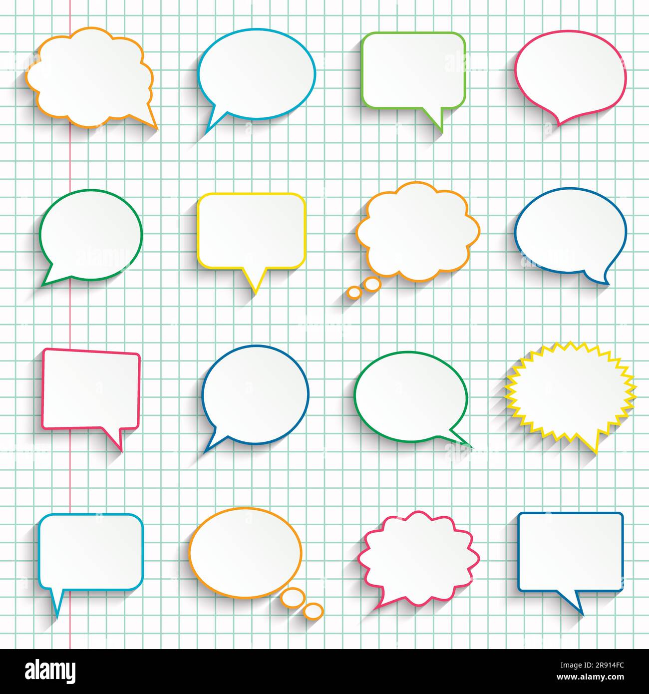 Speech bubble stickers set Stock Vector Image & Art - Alamy