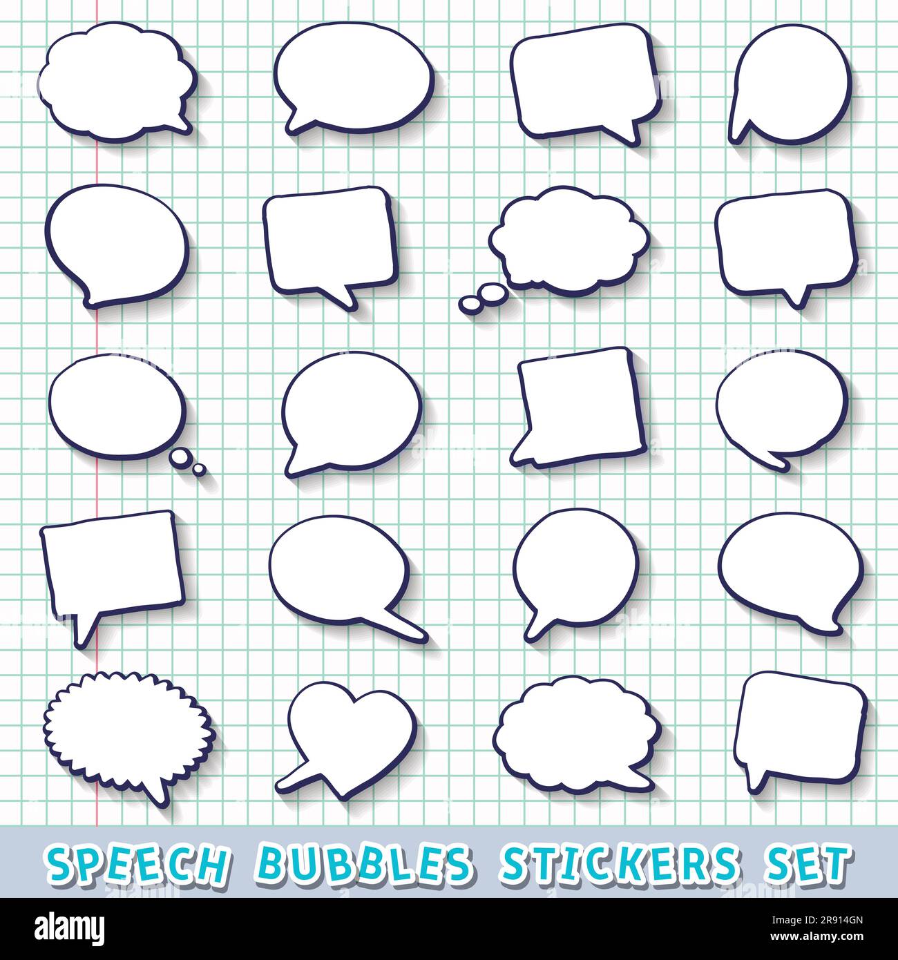 Hand drawn speech bubbles stickers set Stock Vector Image & Art - Alamy