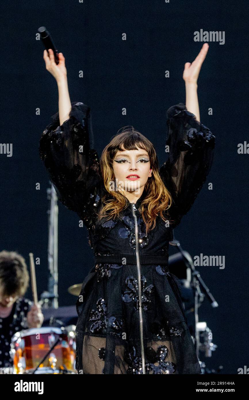 Naples Italy 21 June 2023 Chvrches - Coldplay opening - live at Diego ...