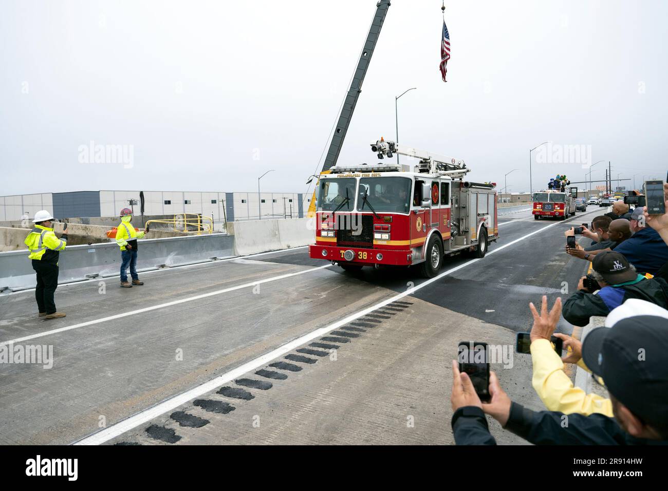 A fire engine from the Philadelphia Fire Department is the first to ...