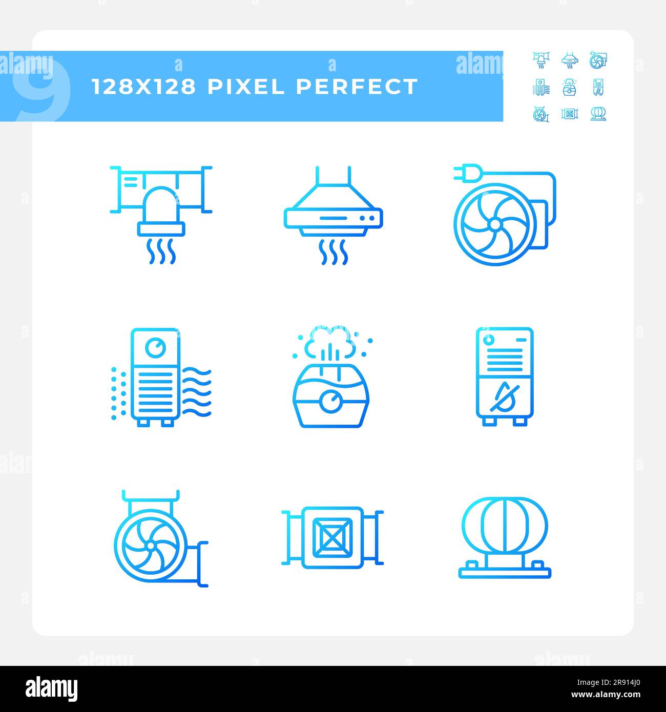 Air filtration gradient linear vector icons set Stock Vector Image ...