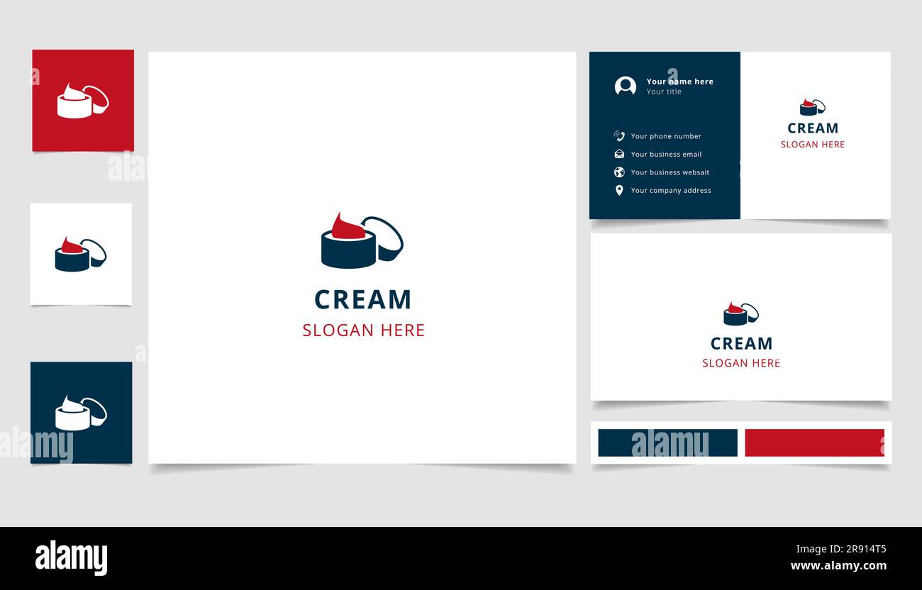 Cream logo design with editable slogan. Branding book and business card ...