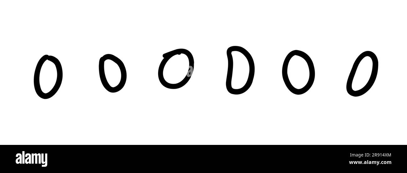 Childlike simple black english latin O alphabet letter symbol. Vector ...