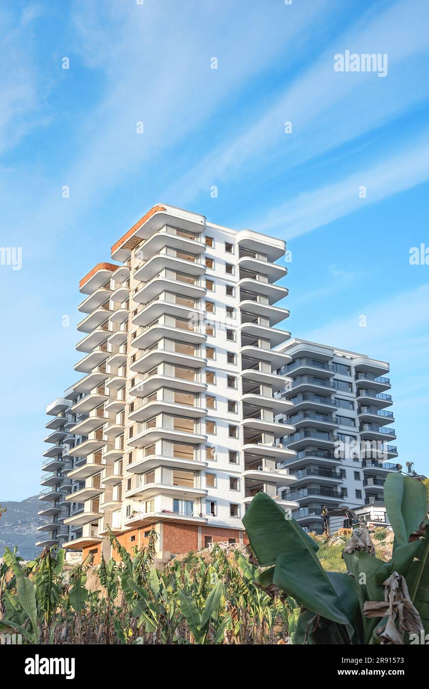 A new residential complex under construction. Alanya city, Turkey Stock ...