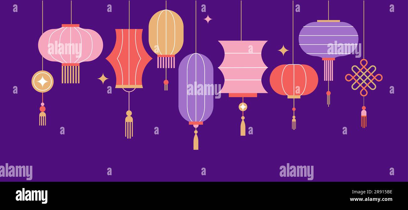 Collection of Chinese Lanterns. Chinese New Year, Mid Autumn Festival ...