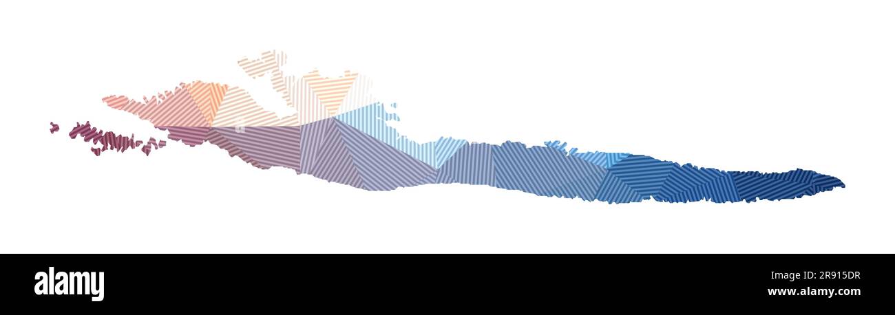 Map of Hvar. Low poly illustration of the island. Geometric design with ...