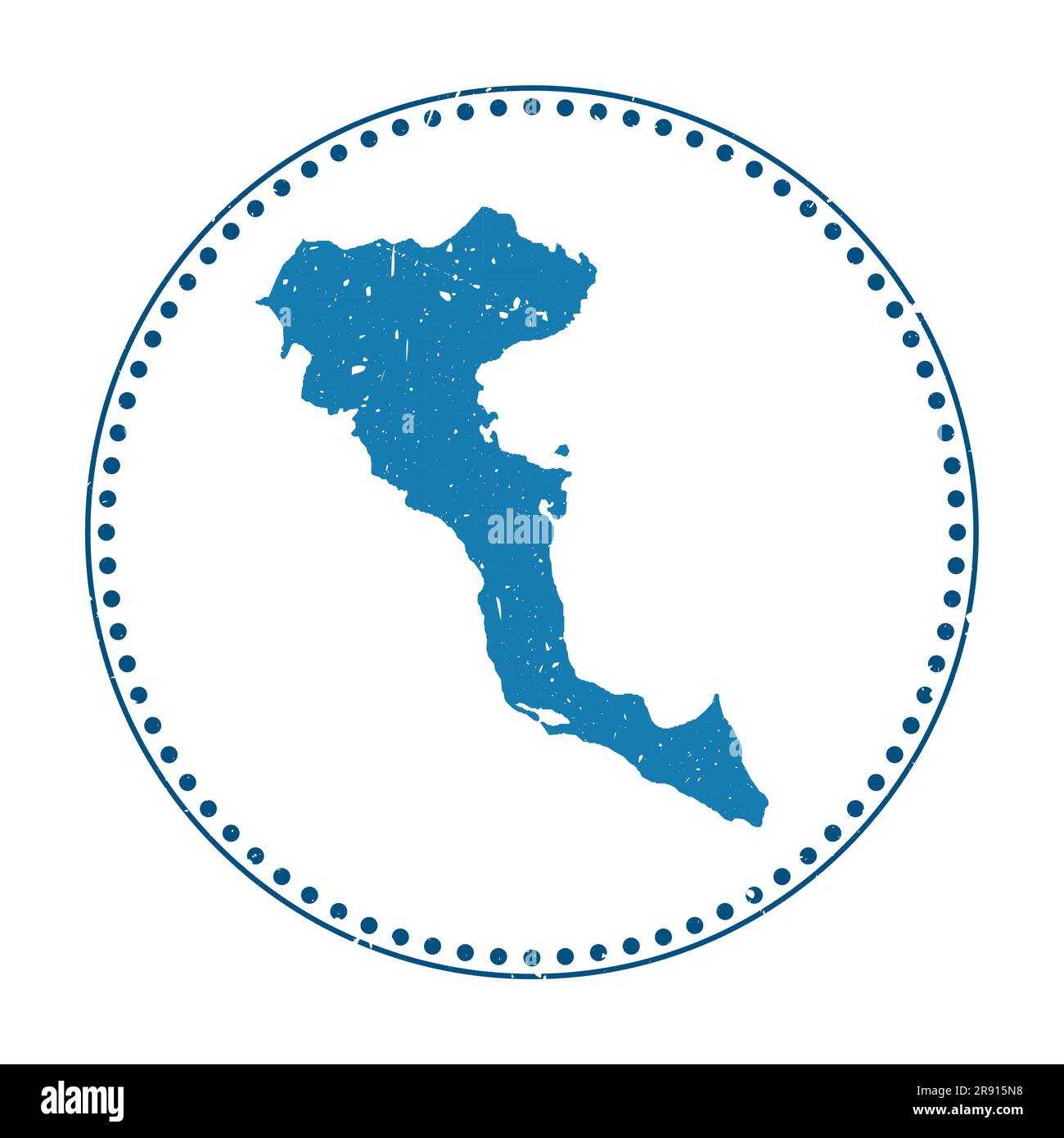 Corfu sticker. Travel rubber stamp with map of island, vector ...