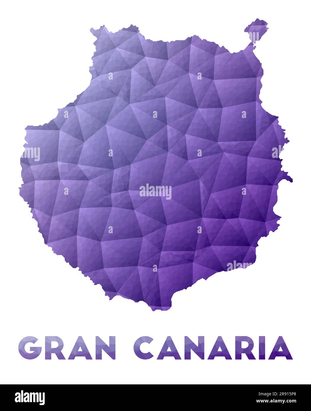 Map of Gran Canaria. Low poly illustration of the island. Purple ...