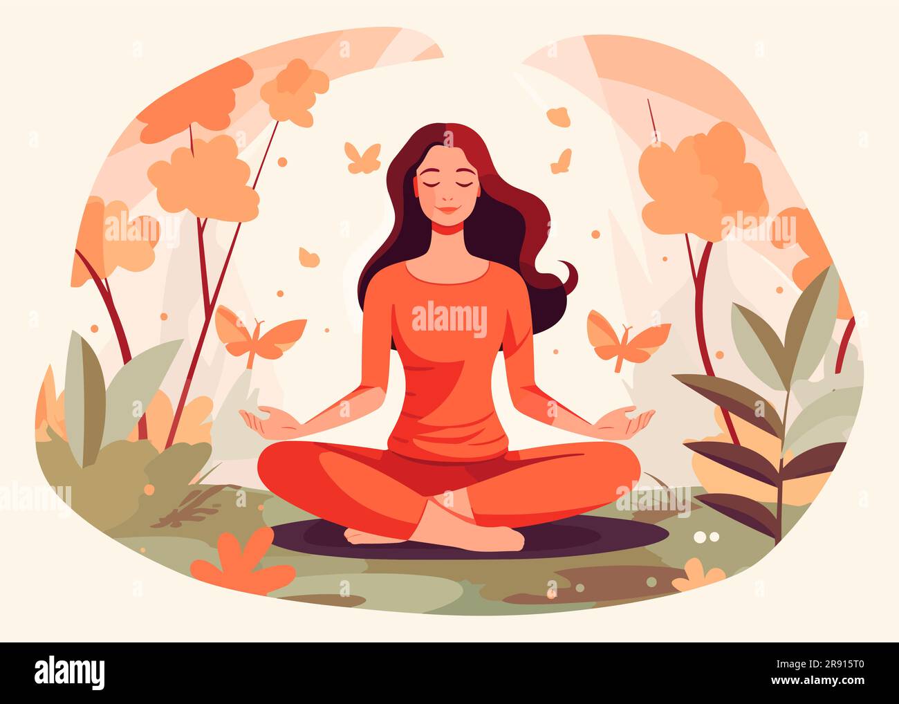 Young beautiful woman relaxing in Stock Vector Images - Alamy