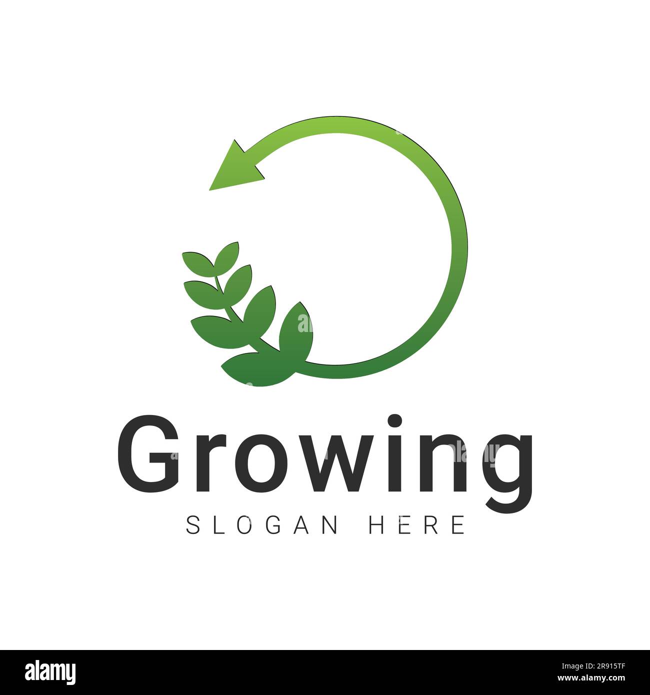Leaf Growing Logo Design Eco Eco Friendly Logotype Green Leaf Growth ...