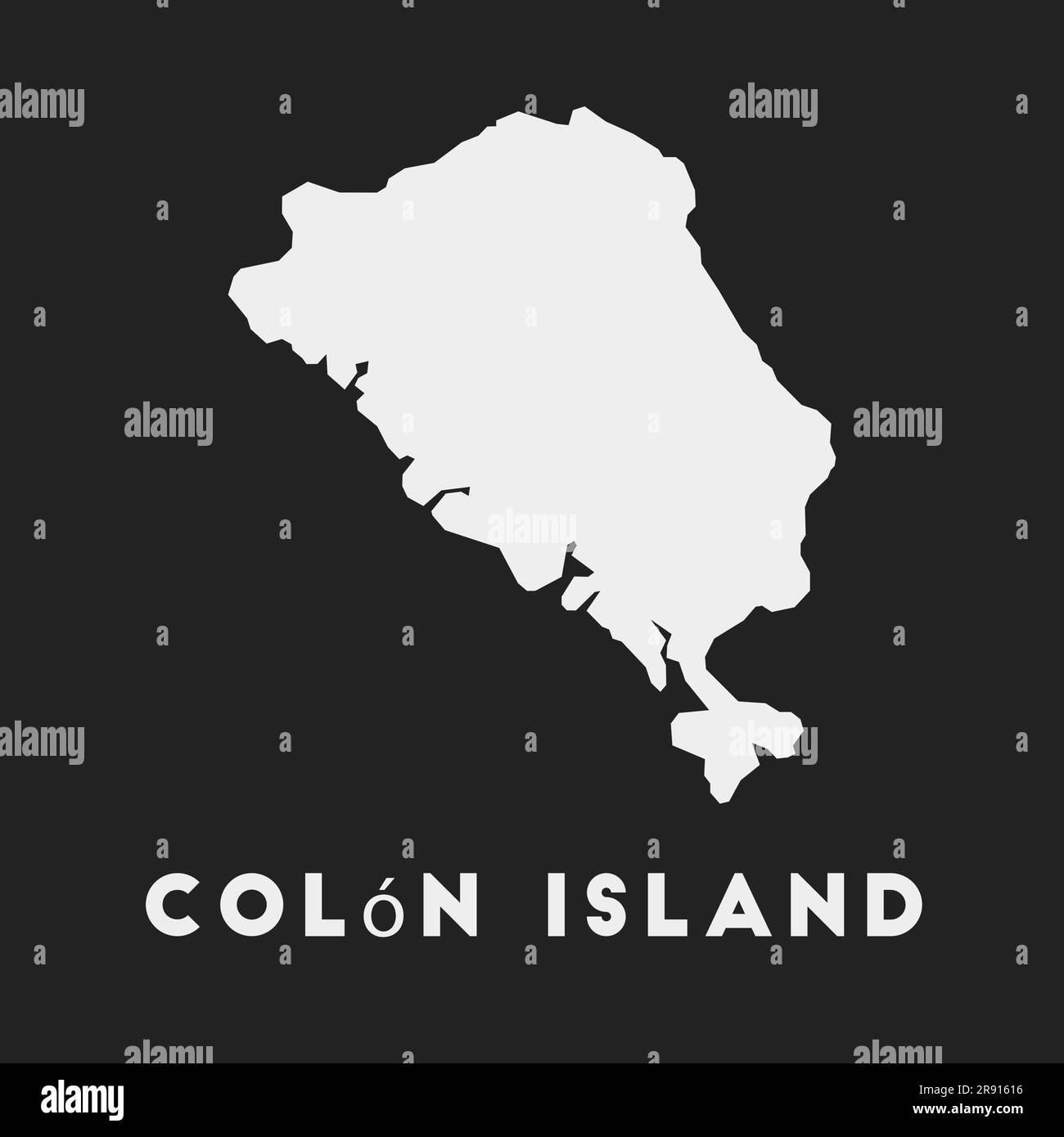 Colon Island icon. Map on dark background. Stylish Colon Island map ...