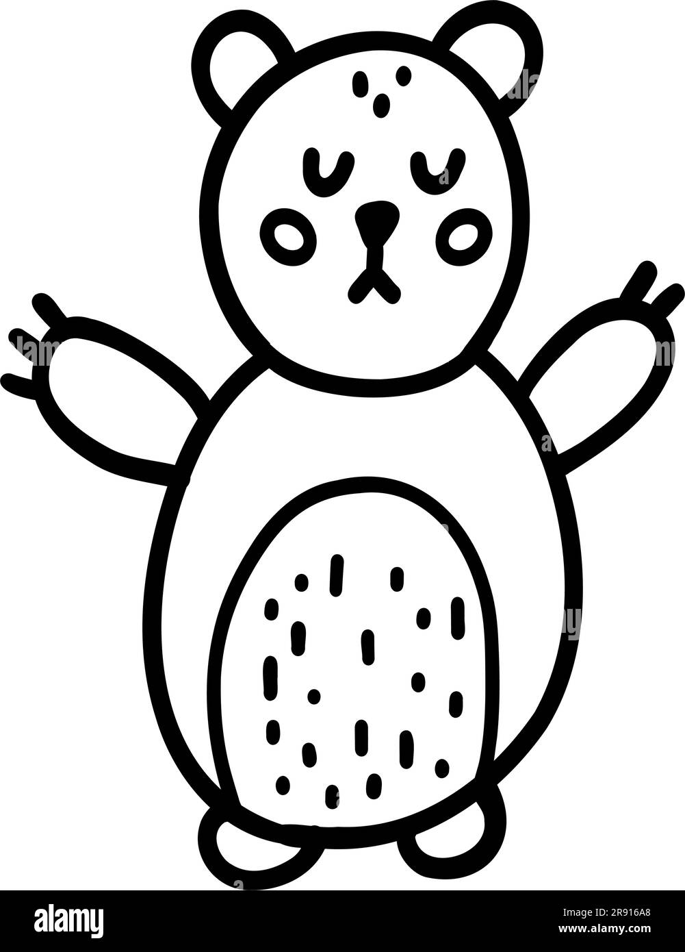 Hand drawn doodle bear. Vector illustration of cute animal, childish ...