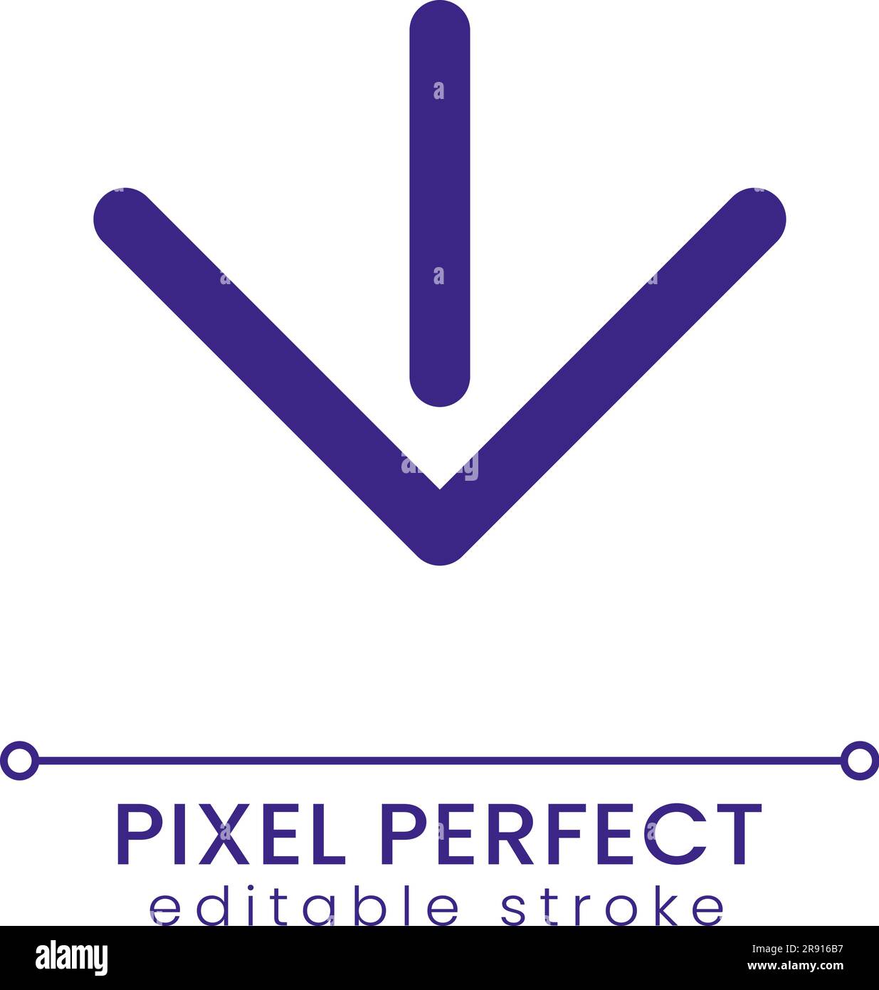 Move downward pixel perfect RGB color ui icon Stock Vector Image & Art - Alamy