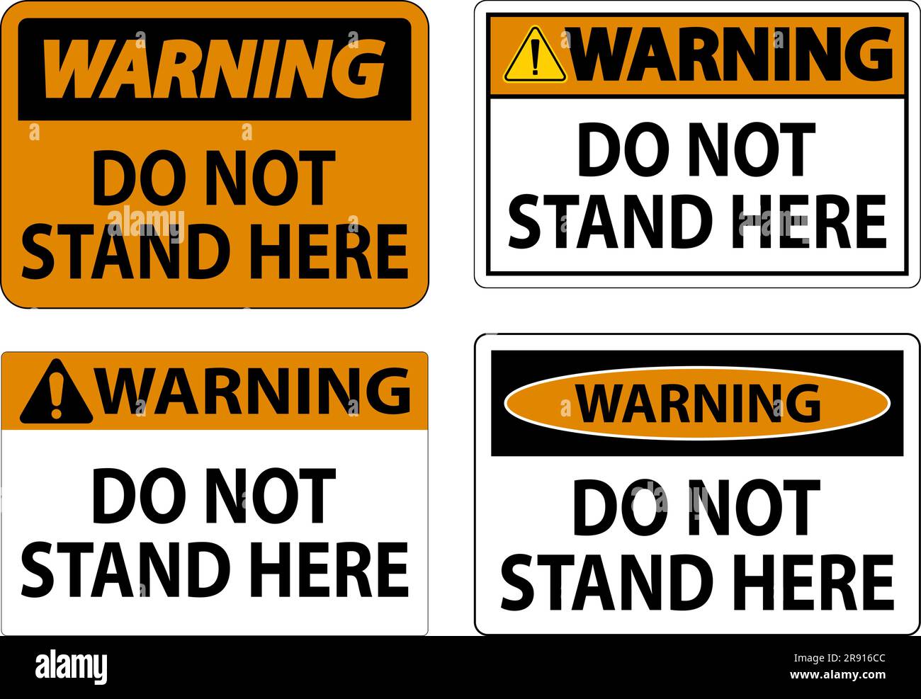 Warning Sign Do Not Stand Here On White Background Stock Vector Image ...