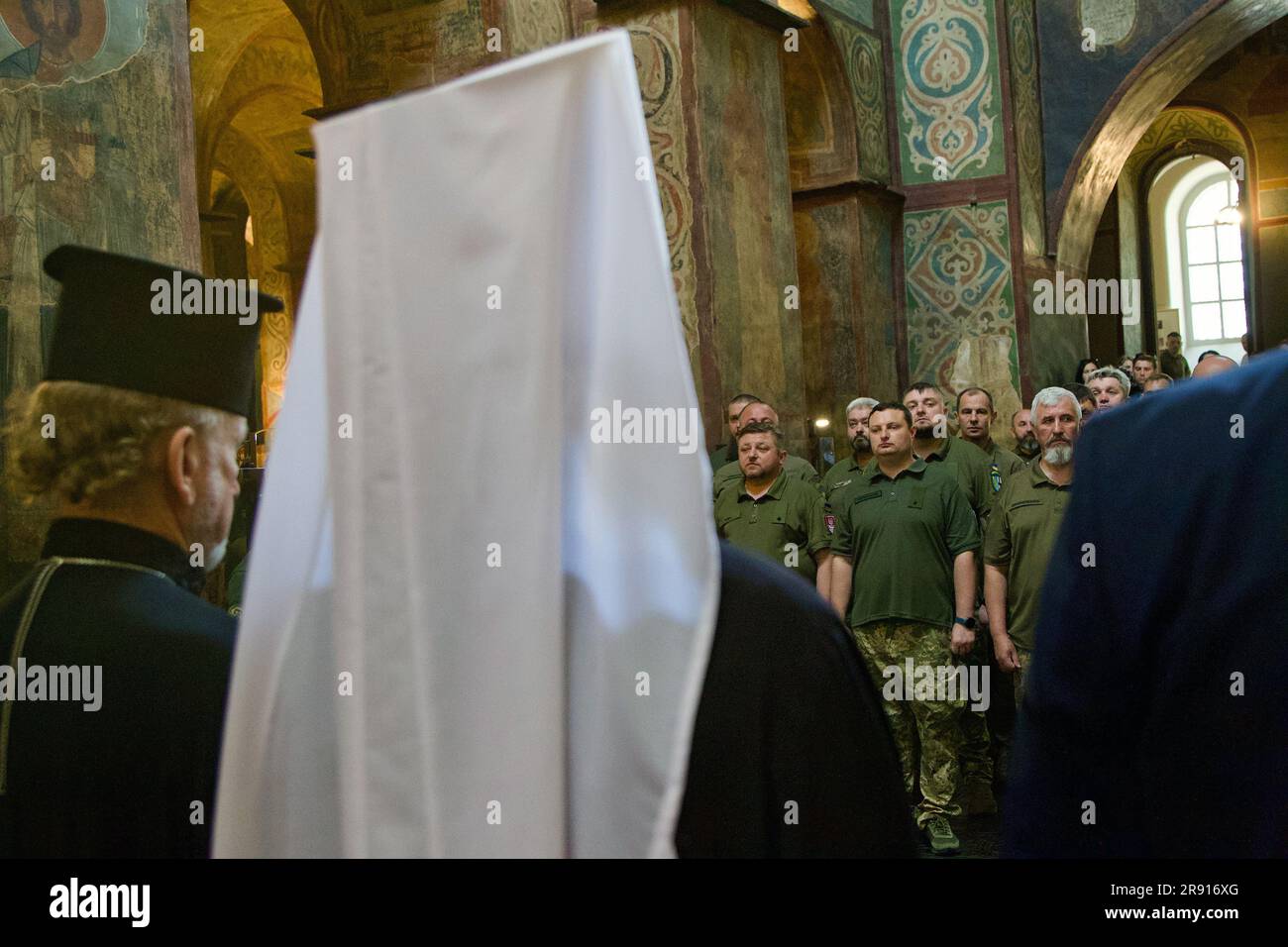 KYIV, UKRAINE - JUNE 23, 2023 - Military chaplains, who have completed ...