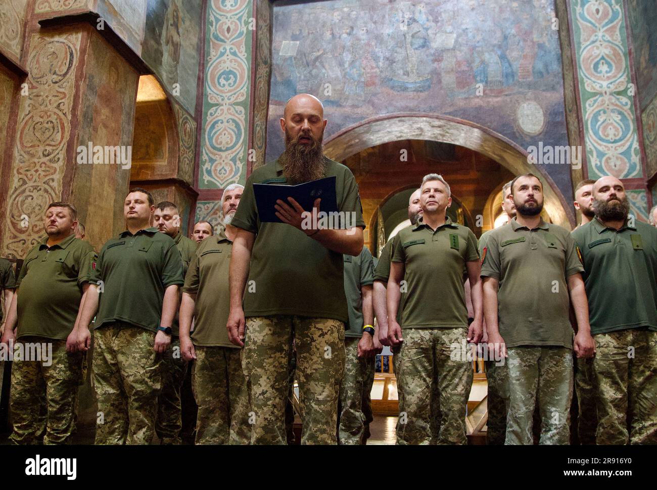 KYIV, UKRAINE - JUNE 23, 2023 - Military chaplains, who have completed ...