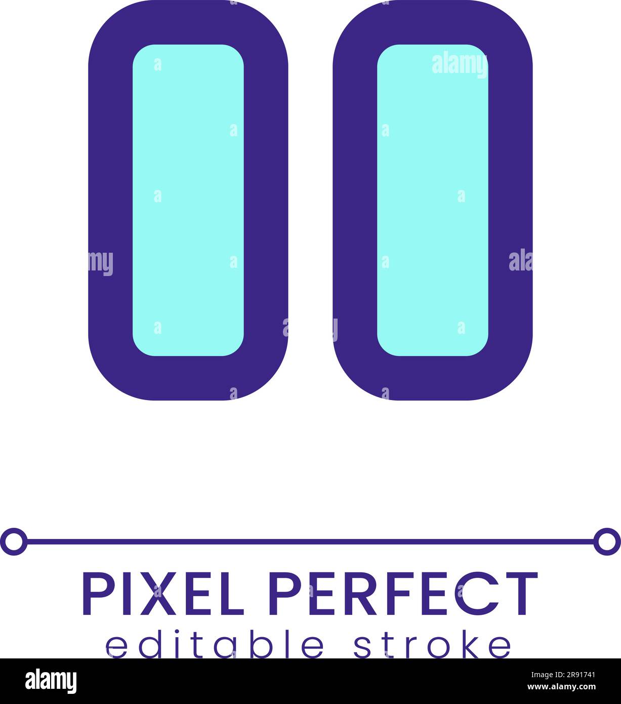 Pause pixel perfect RGB color ui icon Stock Vector Image & Art - Alamy