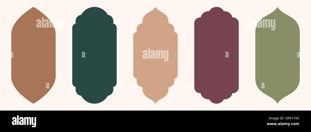 Shape Islamic door and window silhouette Arabic arch. Collection of ...