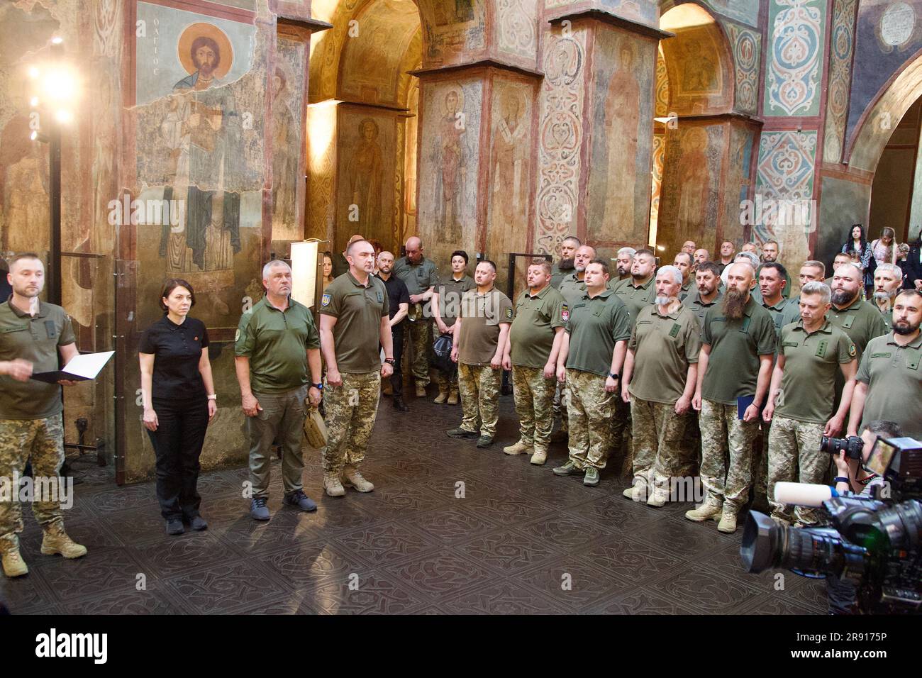 KYIV, UKRAINE - JUNE 23, 2023 - The graduation ceremony of military ...