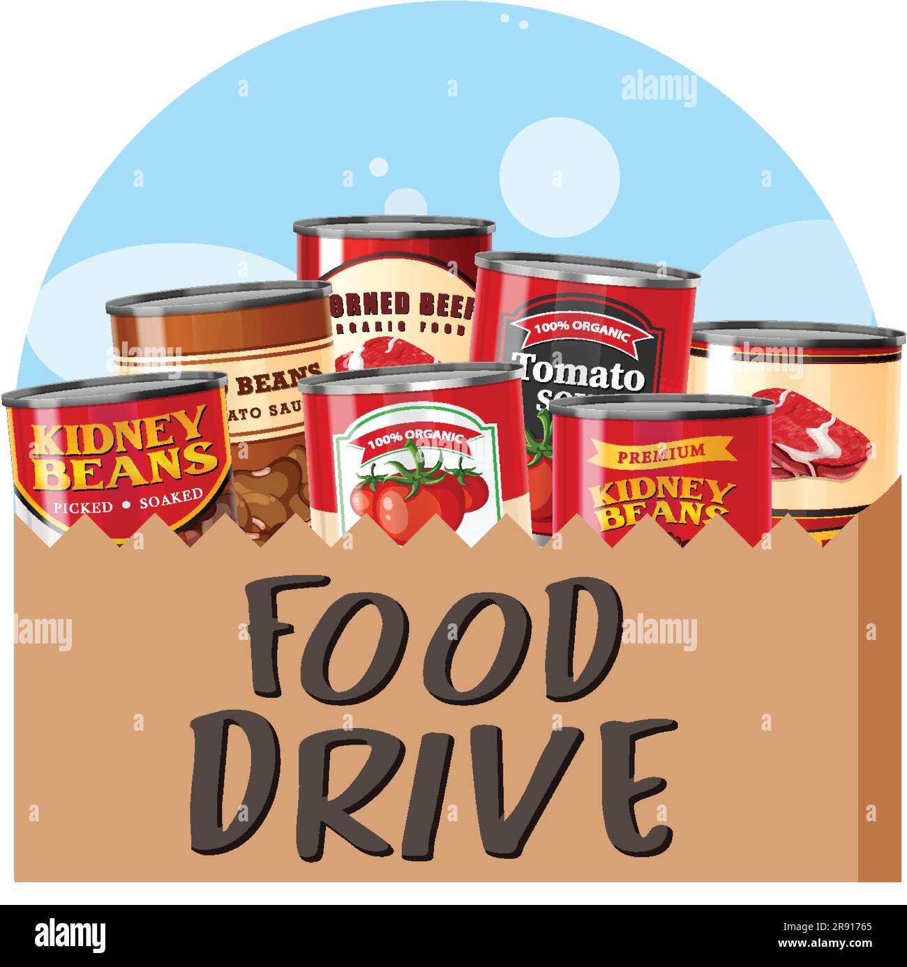 Preservatives canned food in the box illustration Stock Vector Image ...