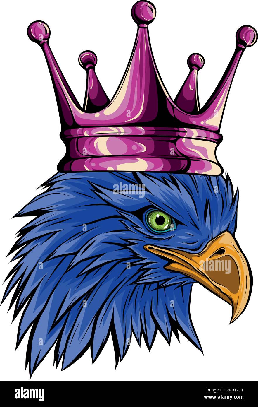 vector illustration of Falcon Eagle head king Stock Vector Image & Art ...