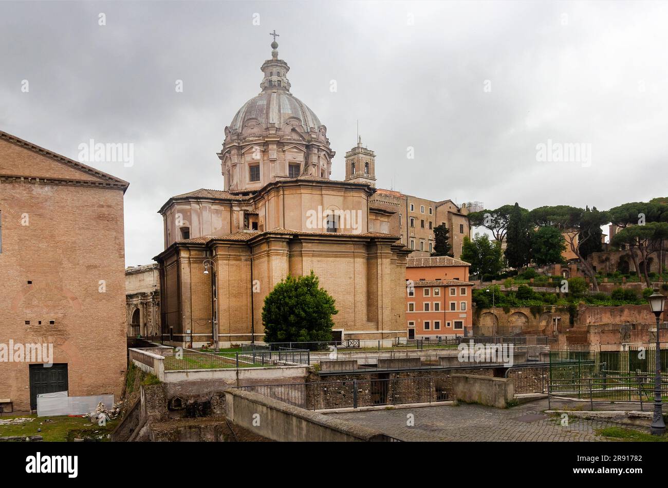Capitoline Hill and the Church of Saints Luke and Martina and the home ...