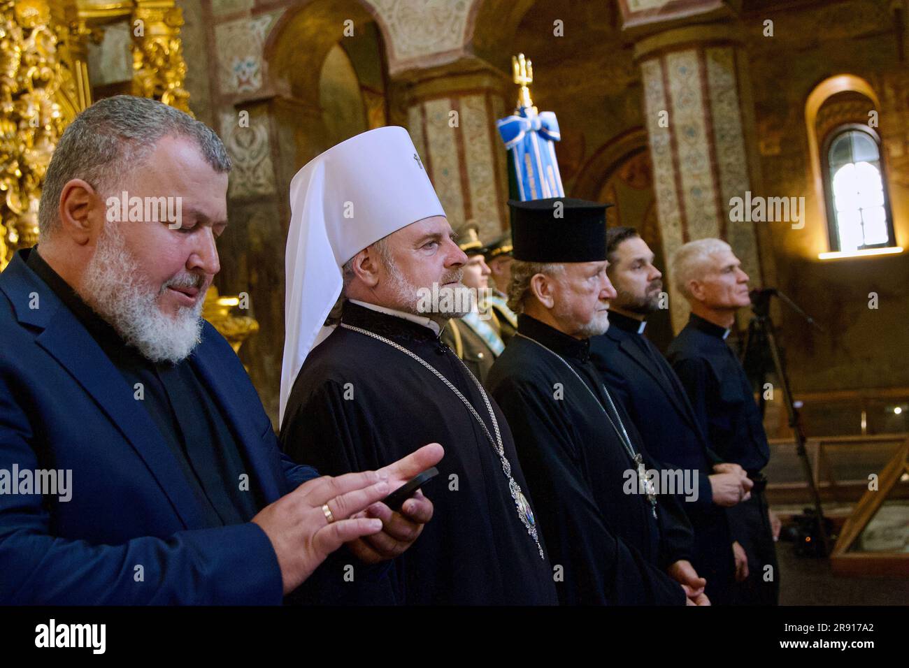 KYIV, UKRAINE - JUNE 23, 2023 - Priests attend the graduation ceremony ...