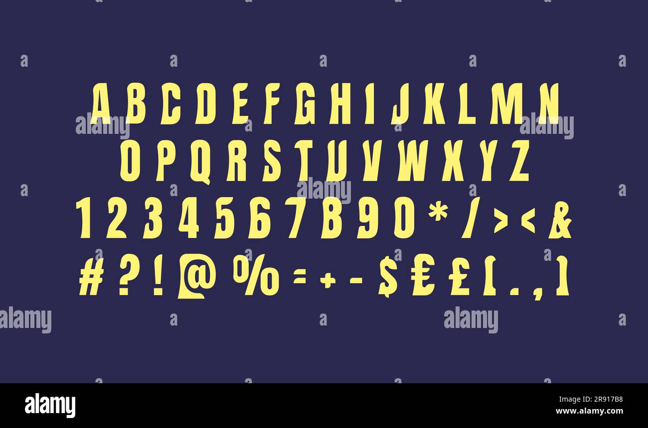 Yellow bold alphabet set for dark theme Stock Vector Image & Art - Alamy