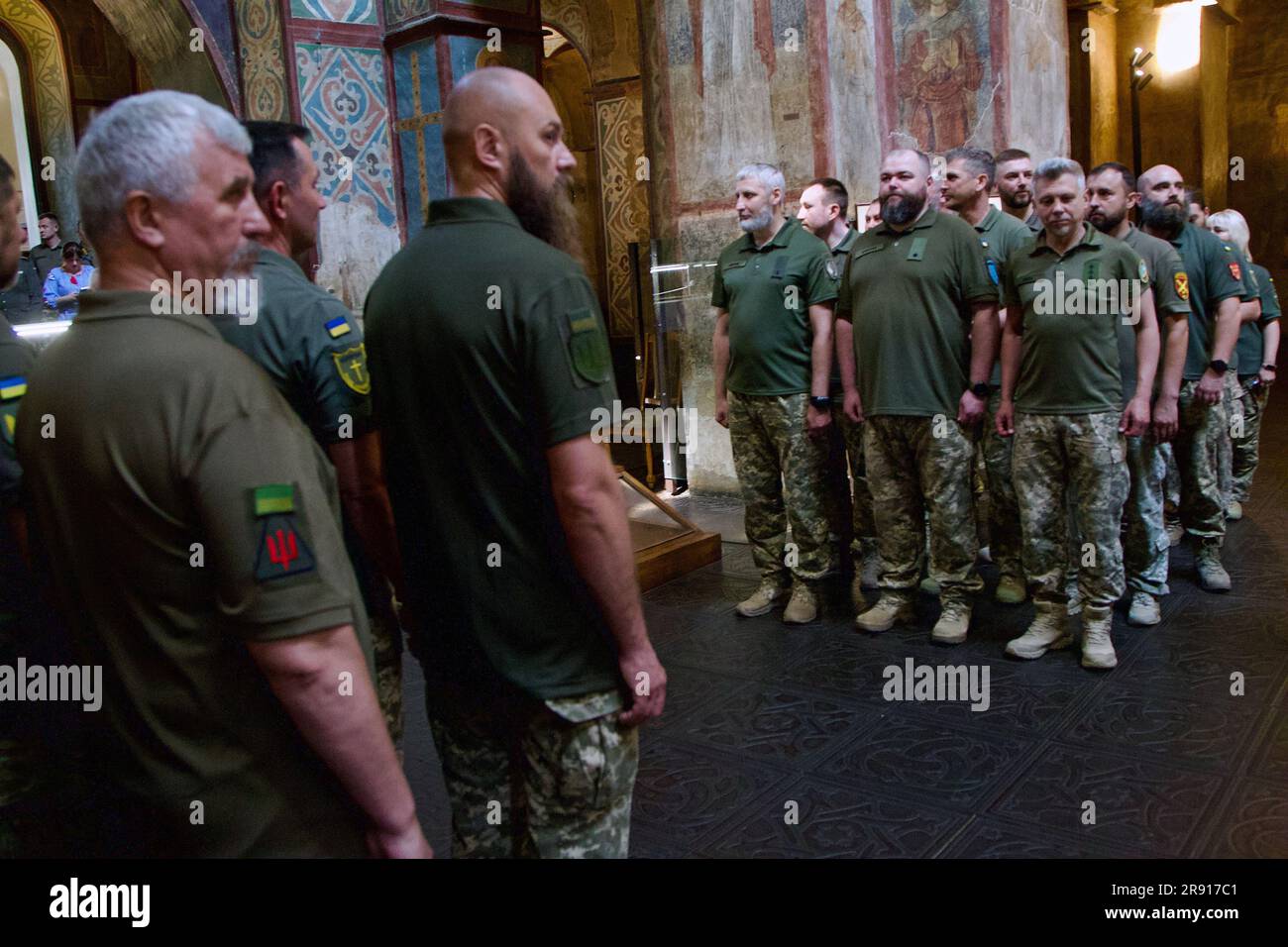 KYIV, UKRAINE - JUNE 23, 2023 - Military chaplains, who have completed ...