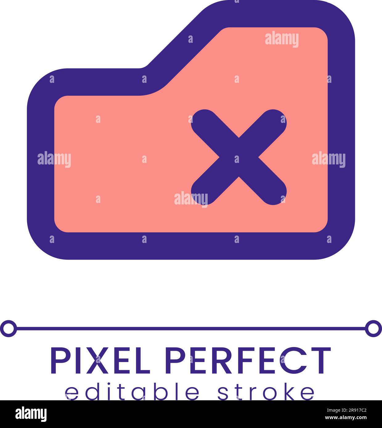 Delete from folder pixel perfect RGB color ui icon Stock Vector Image ...