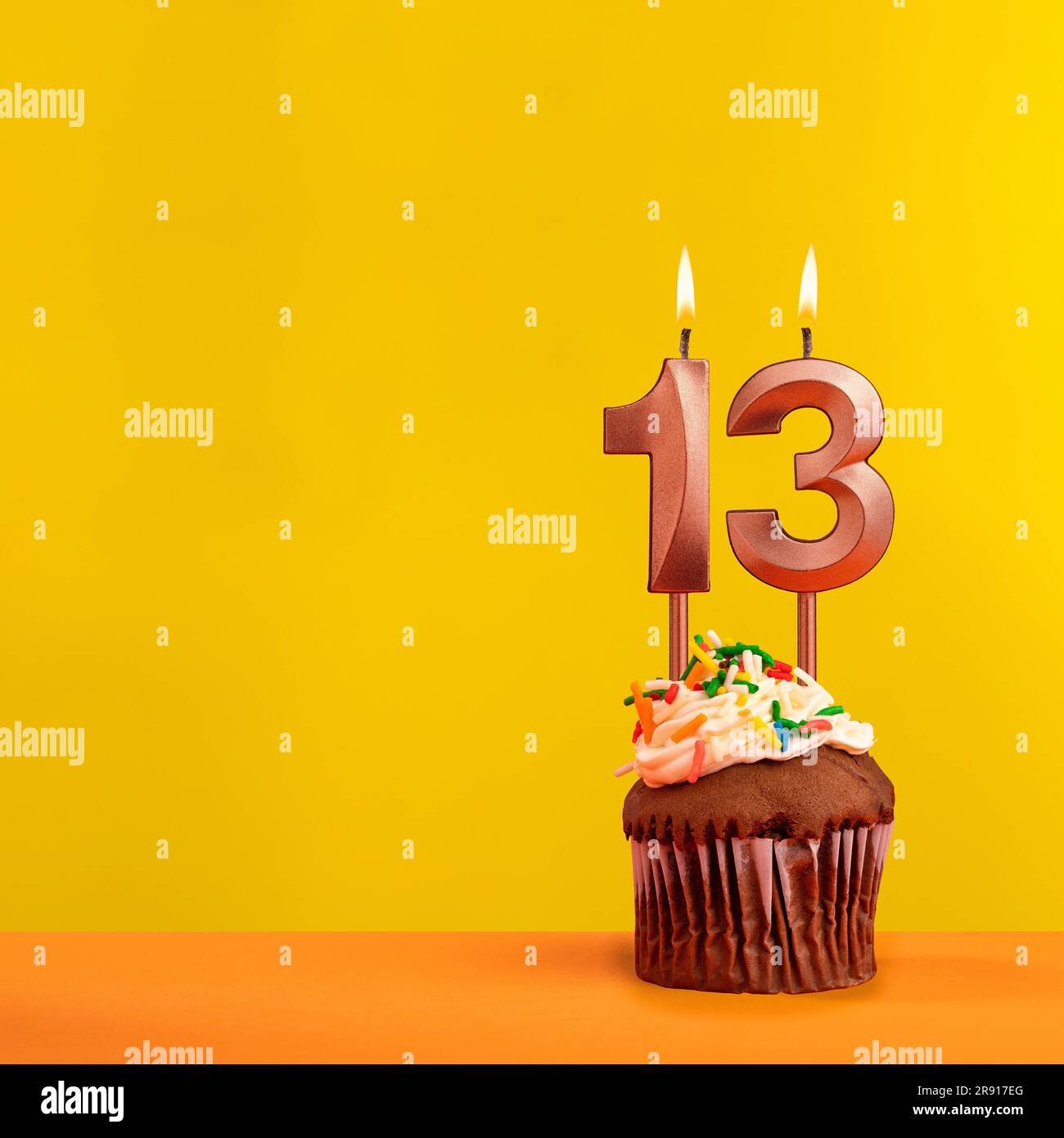 Birthday candle number 13 flame hi-res stock photography and images - Alamy