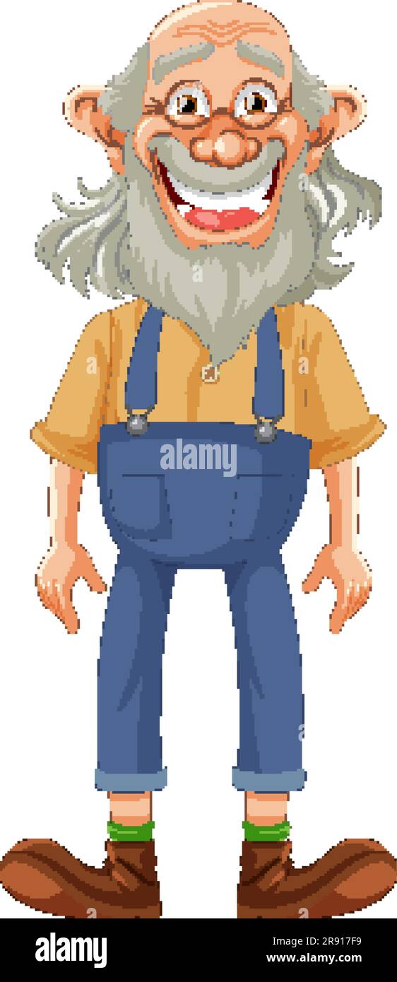 Funny Old Farmer Cartoon Character illustration Stock Vector Image ...