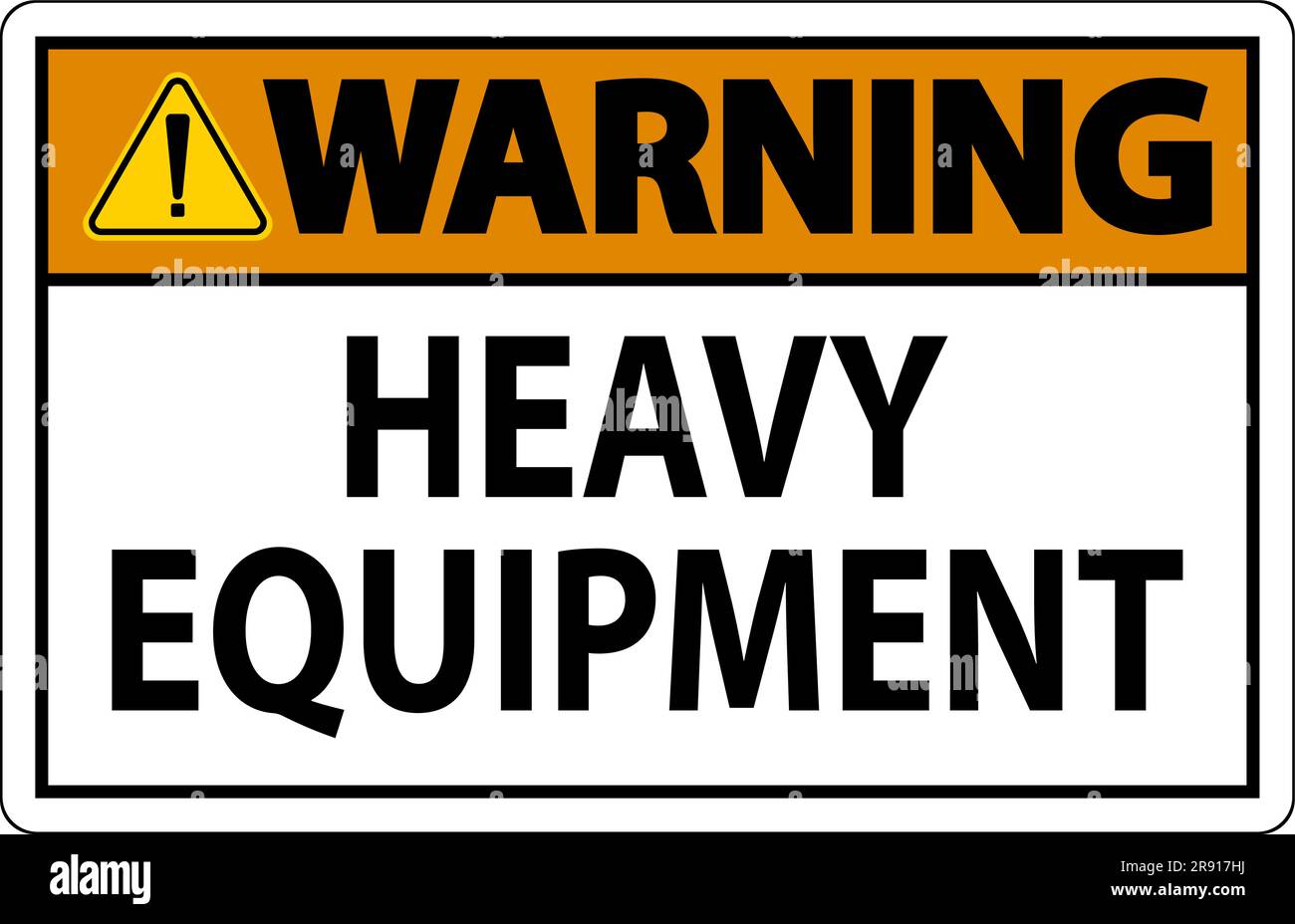 Warning Sign Heavy Equipment On White Background Stock Vector Image ...