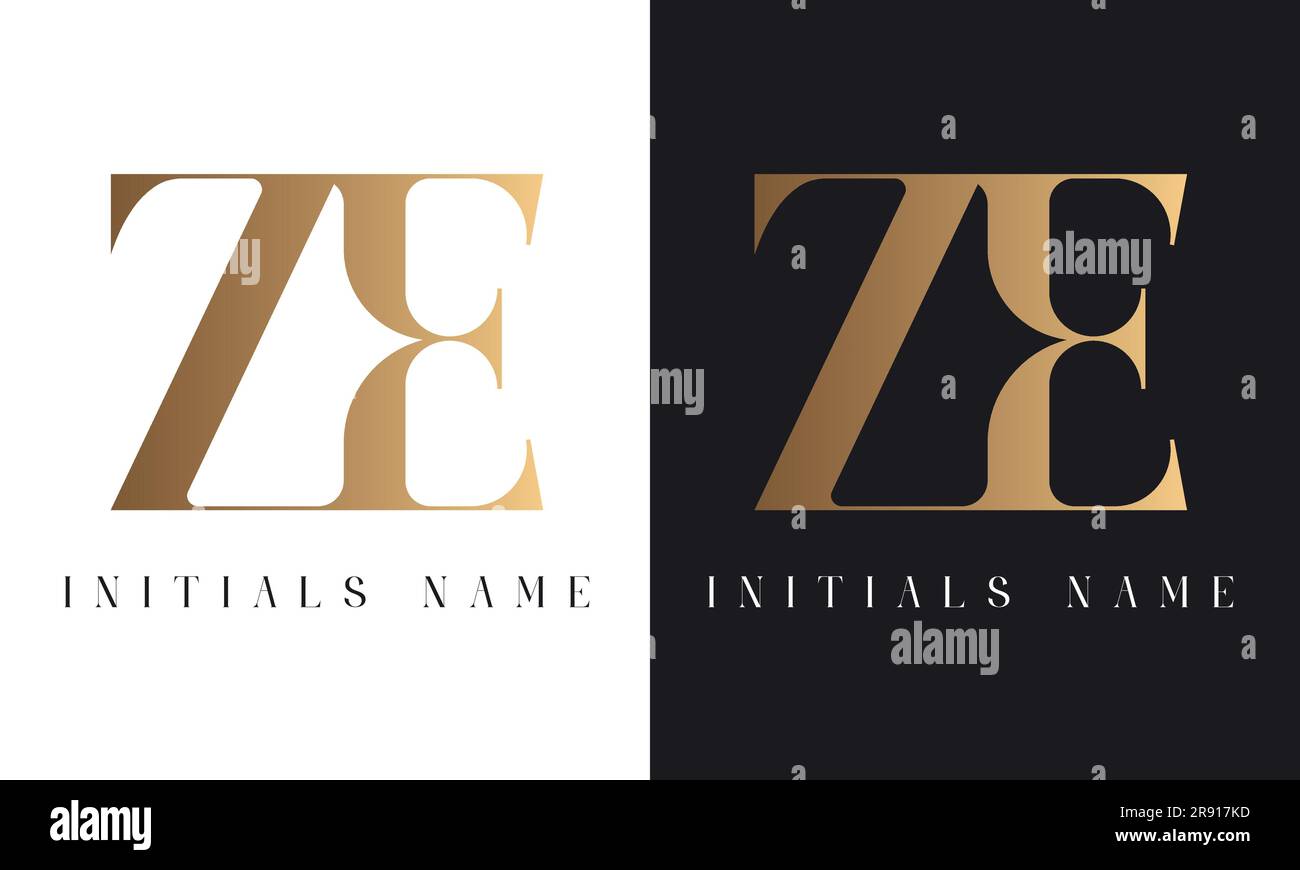 Luxury Initial ZE or EZ Monogram Text Letter Logo Design Stock Vector Image & Art - Alamy