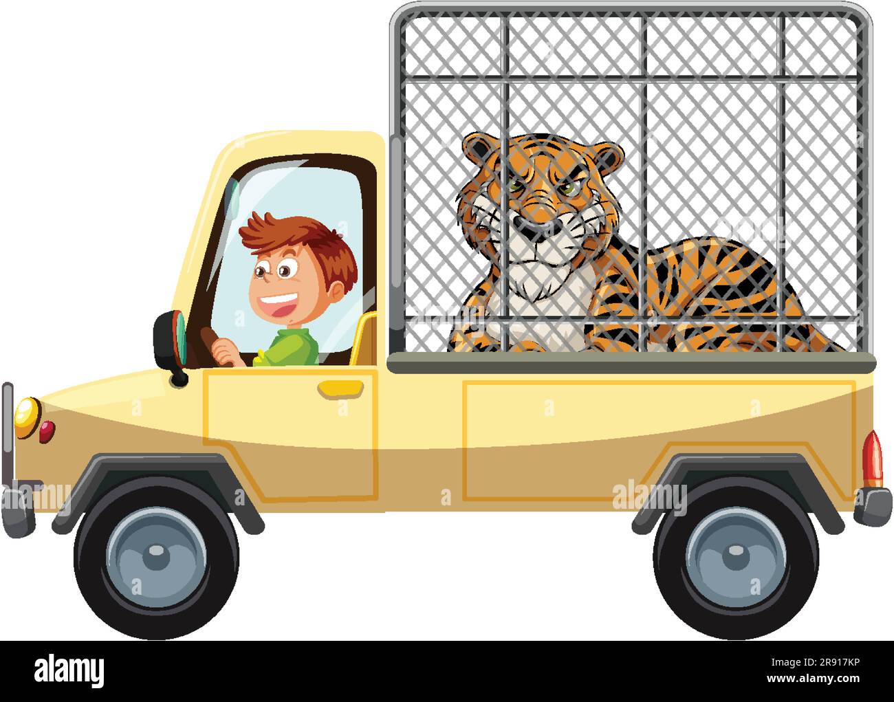 Zoo staff deliver animal to the zoo illustration Stock Vector Image ...