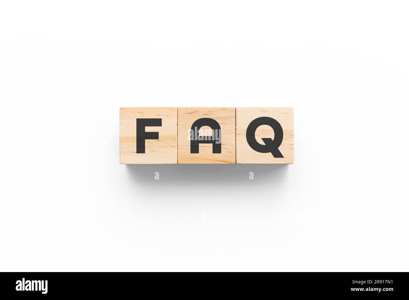 FAQ (Frequently Asked Questions) wooden cubes on white background Stock ...