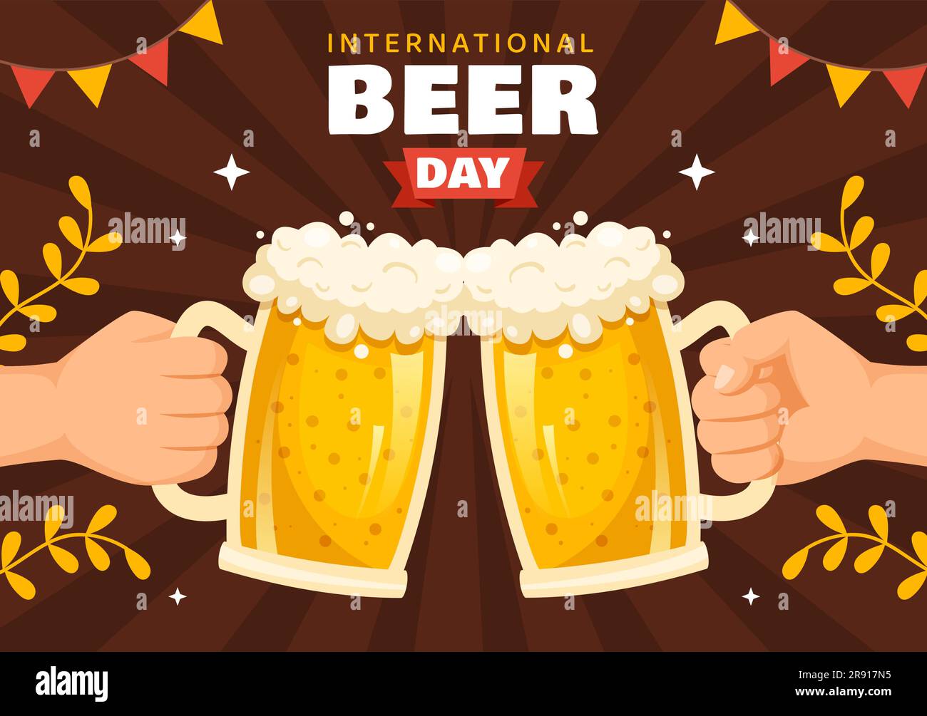 International Beer Day Vector Illustration with Cheers Beers ...