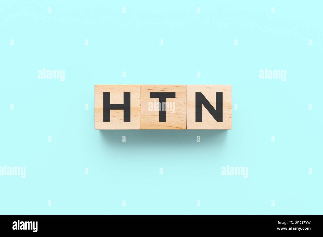 HTN (Hypertension) wooden cubes on blue background Stock Photo - Alamy