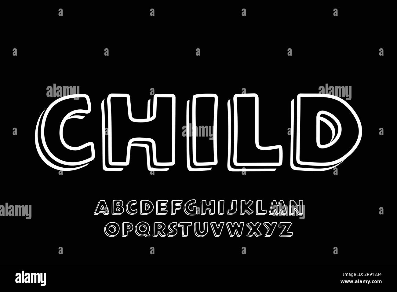 Creative playful kid typeface display font vector. Child style ...