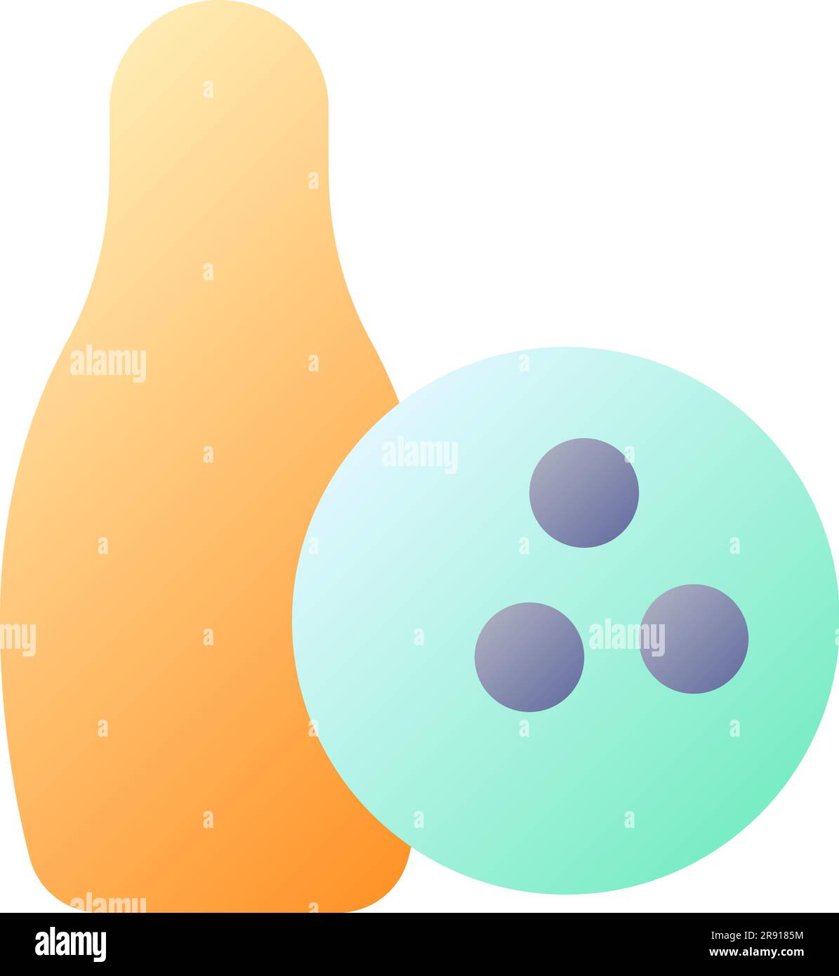 Bowling equipment pixel perfect flat gradient color ui icon Stock ...