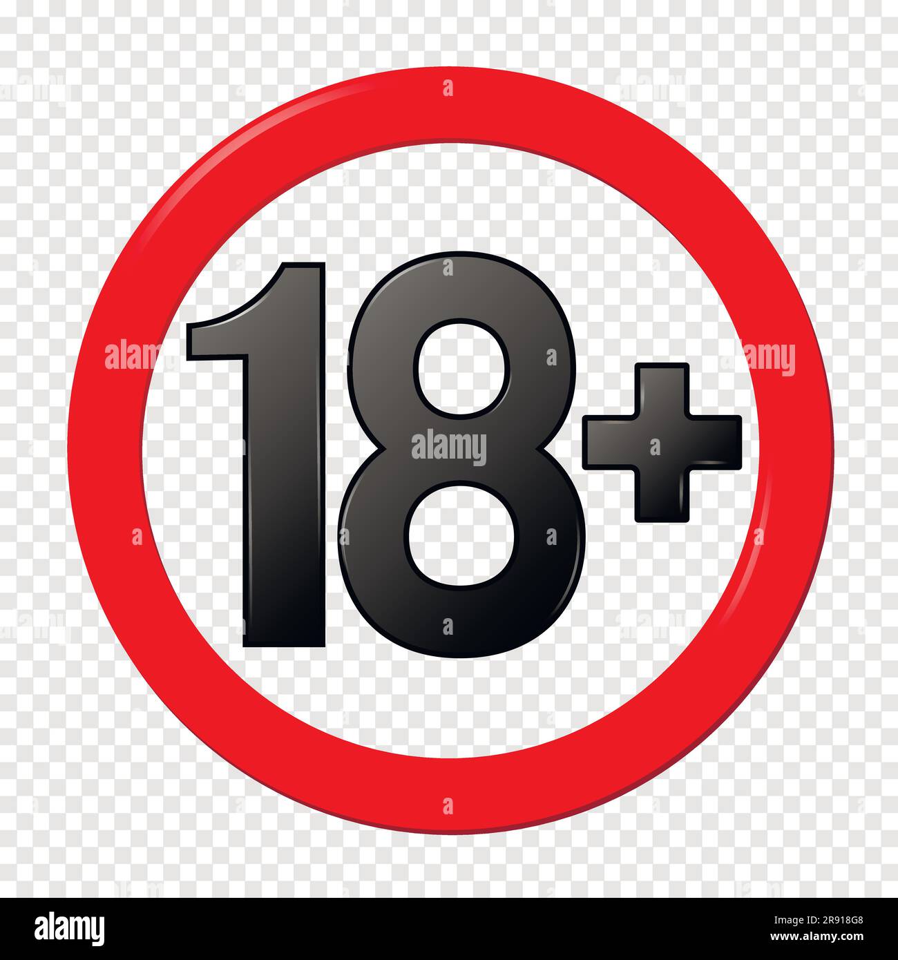 18 plus sign isolated on transparent background Stock Vector Image ...