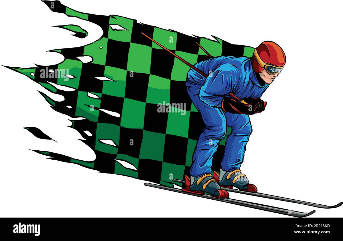 Ski illustration hi-res stock photography and images - Alamy