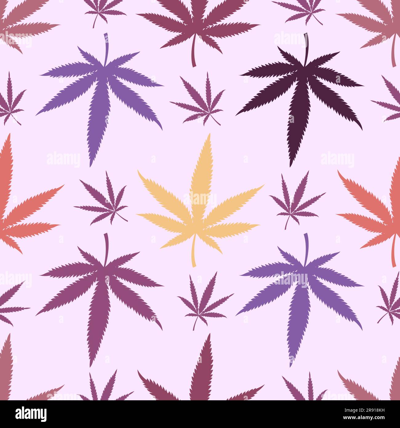 Cannabis seamless pattern. Marijuana leaves hemp background. Vector ...