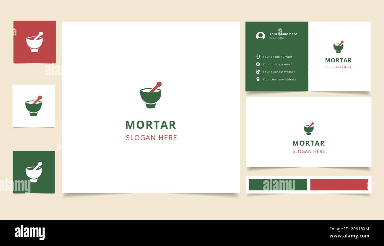 Mortar logo design with editable slogan. Branding book and business ...
