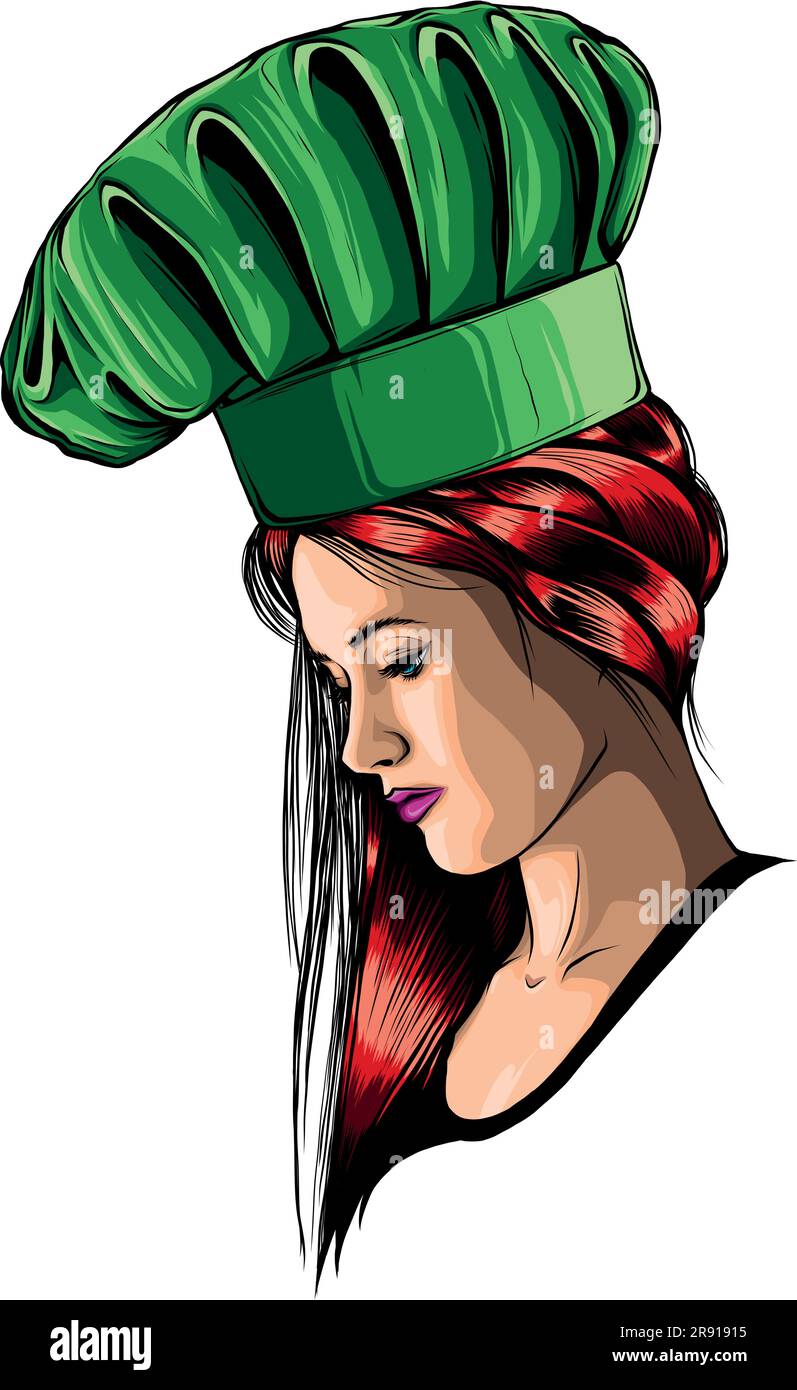 vector illustration of Woman chef on white background Stock Vector ...