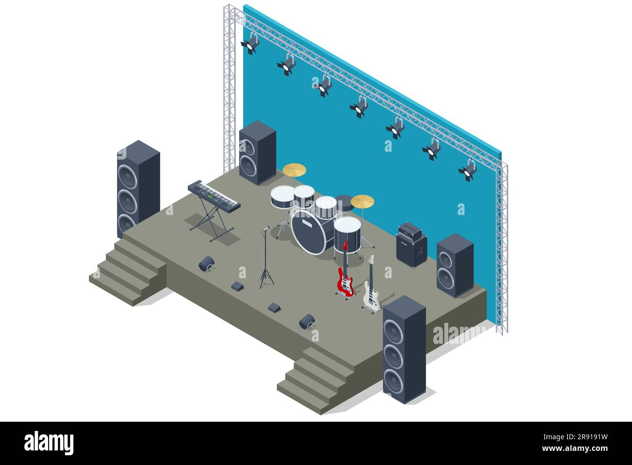 Electric keyboard stage performance Stock Vector Images - Alamy