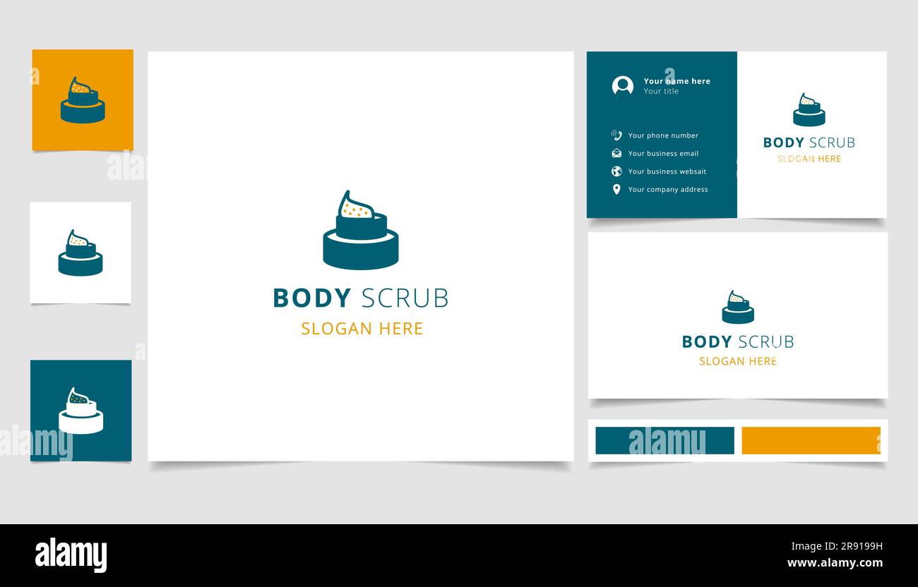 Body scrub logo design with editable slogan. Branding book and business ...