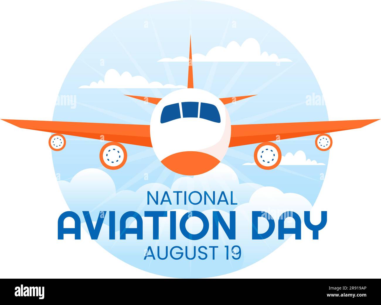 National Aviation Day Vector Illustration of Plane with Sky Blue ...