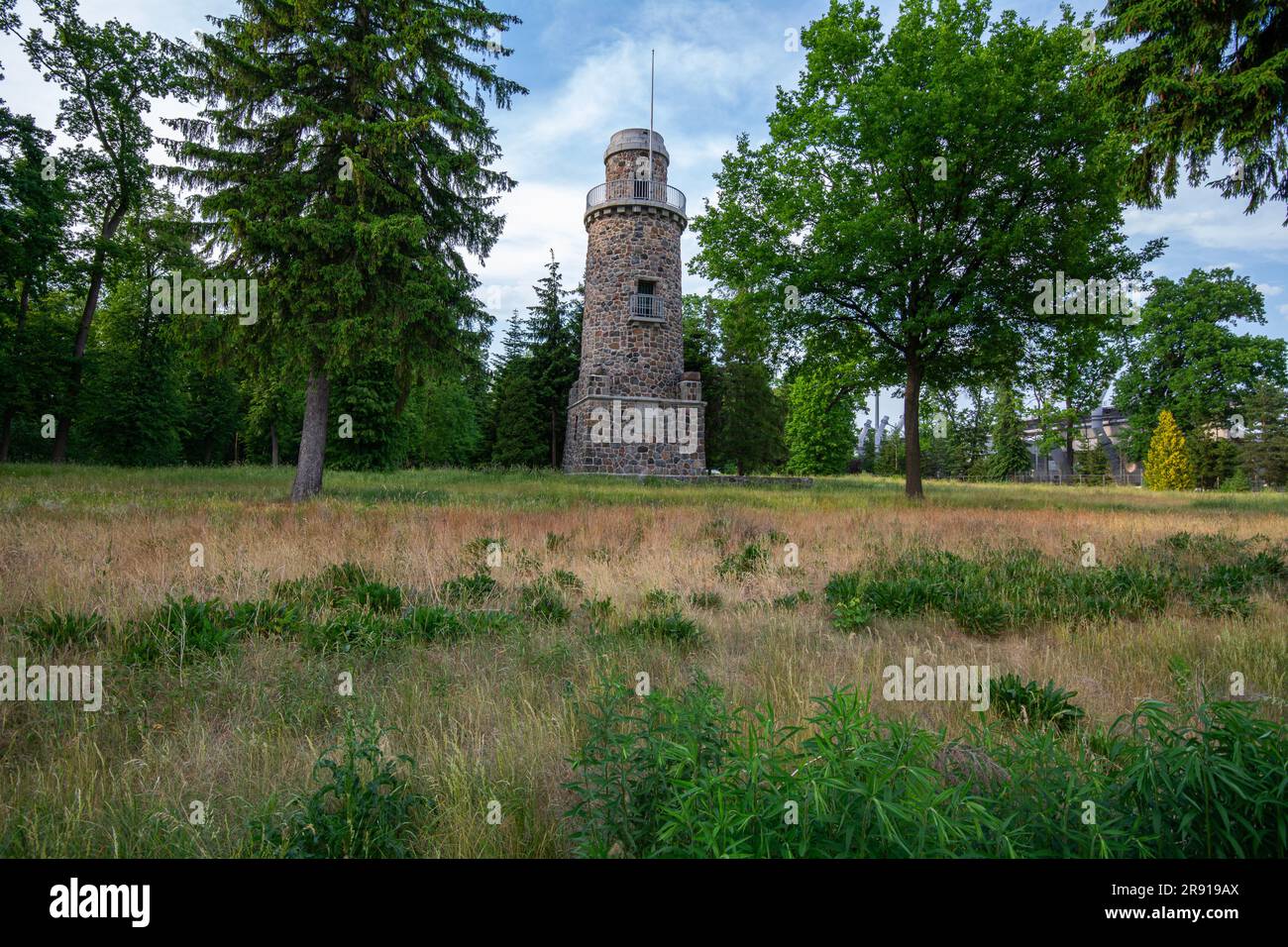 Bridge and promenade on the lake in the city of Ostroda, Poland Stock ...