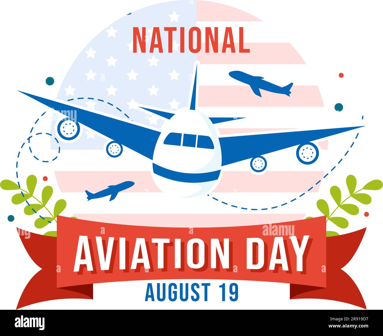 National Aviation Day Vector Illustration of Plane with Sky Blue ...